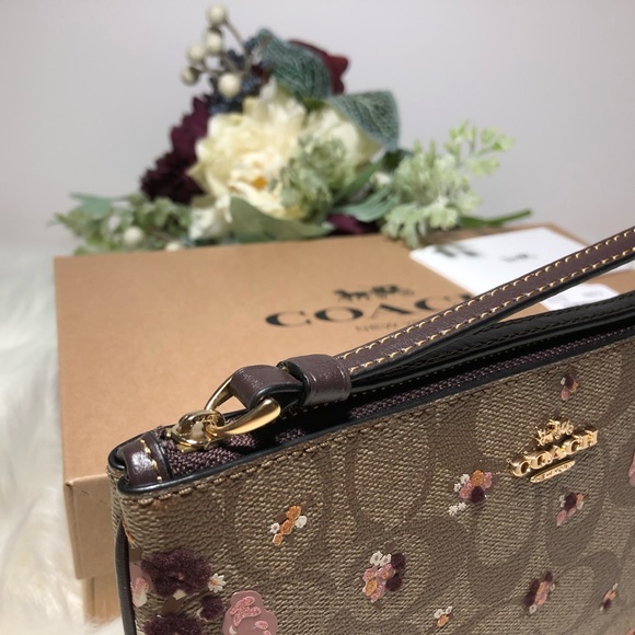 Coach | Bags | Coach Signature Large Wristlet Floral Flocking | Poshmark